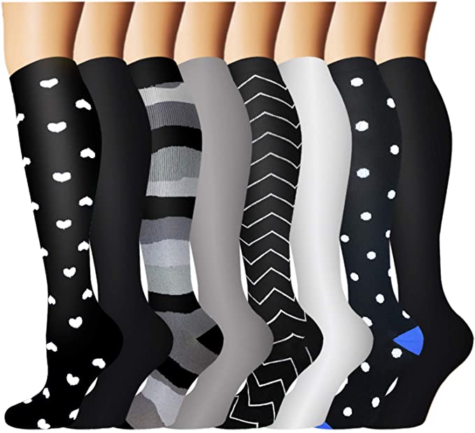 8 Pairs Cool Compression Socks For Man And Woman 15 20 Mmhg) Actinpu