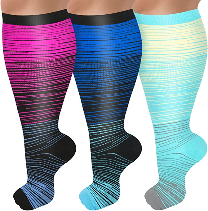 3 Pairs Cool Calf Compression Socks For Man And Woman 20 30 Mmhg) Ac