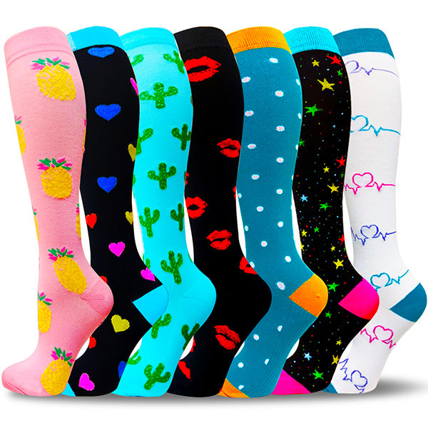 7-Pairs Cute Stylish Compression Socks （20-30mmHg）| Actinput – ACTINPUT ...