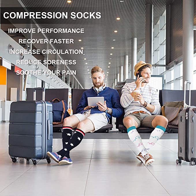 6-Pairs Cute Animal Compression Socks for Man and Woman(20-30 mmHG ...