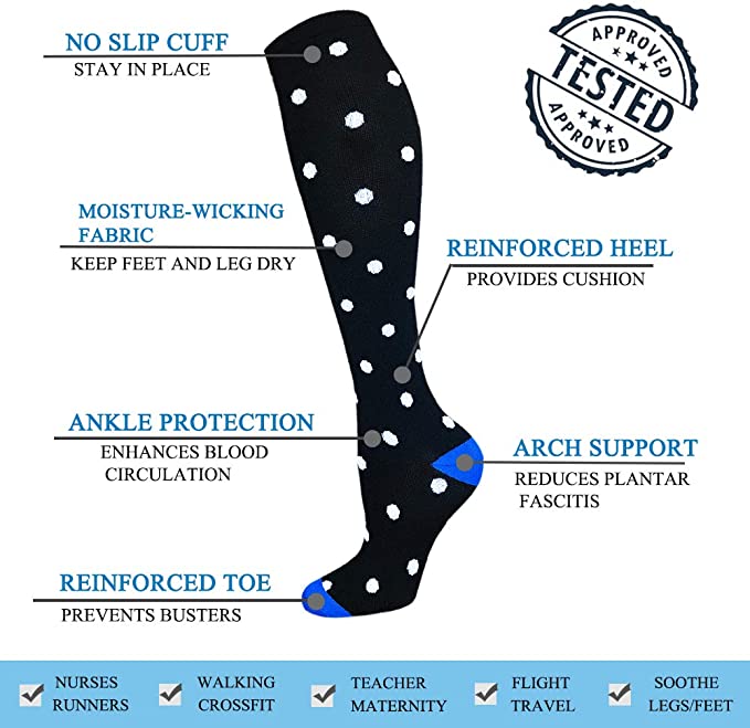 8 Pairs Cool Compression Socks For Man And Woman 20 30 Mmhg) Actinpu