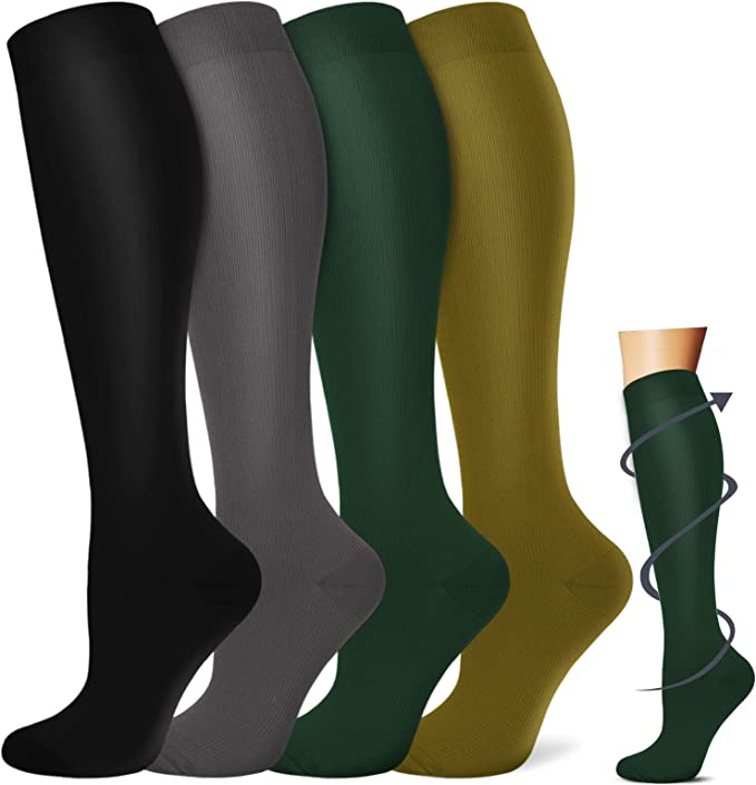 4 Pairs Cool Compression Socks for Man and Woman (15-20 mmHG）| ACTINPU ...