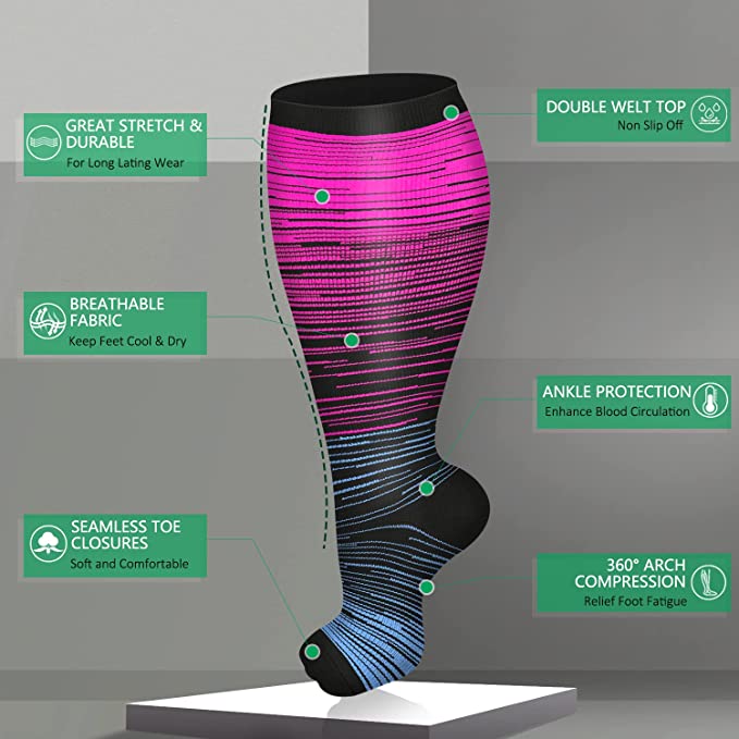 3 Pairs Cool Calf Compression Socks For Man And Woman 20 30 Mmhg) Ac