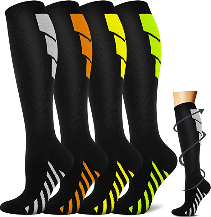 4 Pairs Cool Compression Socks for Man and Woman (15-20 mmHG）| ACTINPU ...